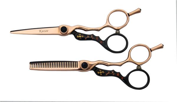 Hair Cutting Shear Sets | Rose-Gold Floral Offset Shear Set
